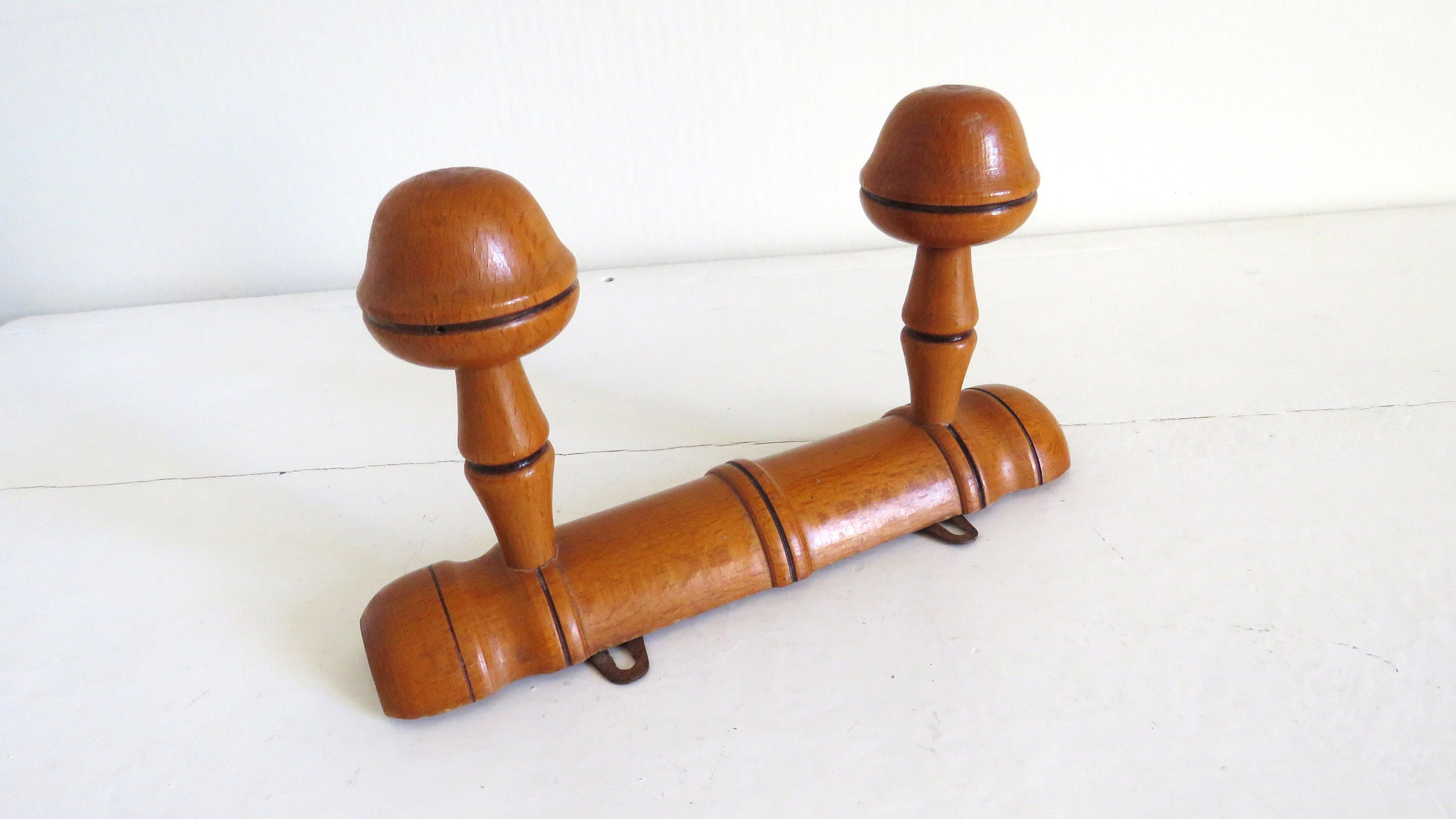 Vintage French Faux Bamboo Coat Peg Rack 2 Pegs, 2 Peg Hat Rack, 2 Peg ...