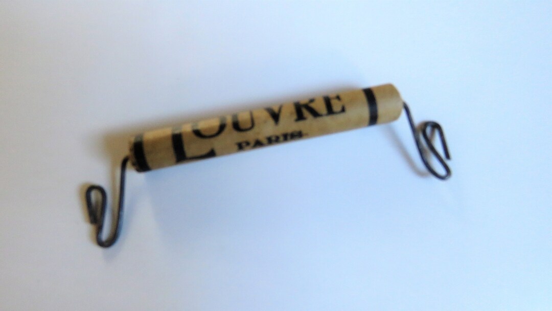 Antique French Bag Handle, Antique Parcel Handle, Advertising Louvre ...