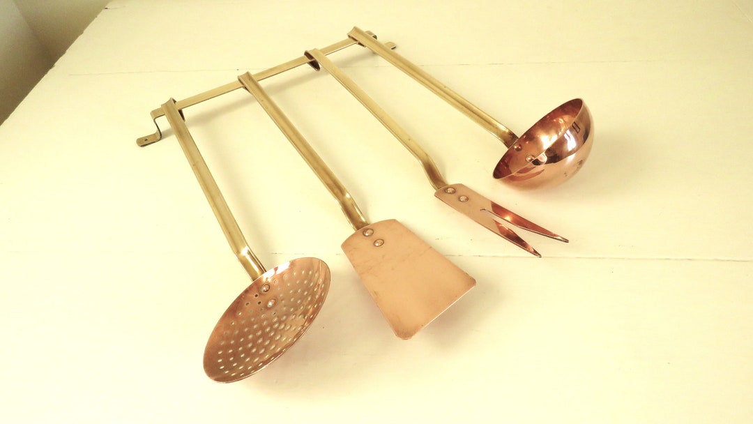 Vintage French Copper Utensils, French Copper Kitchen Utensils, Vintage ...