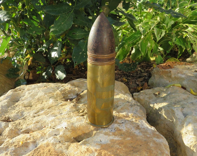 WW1 Engraved Pom Pom Artillery Shell, WW1 Trench Art - Etsy
