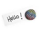 Items similar to Optical abstract round magnet, black and colorful ...