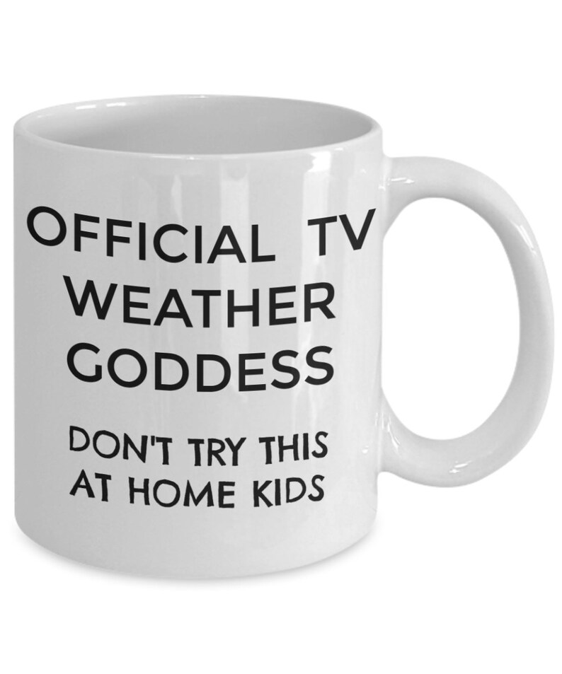 Female Meteorologist Coffee Mug, Official TV Weather Goddess Don't Try ...