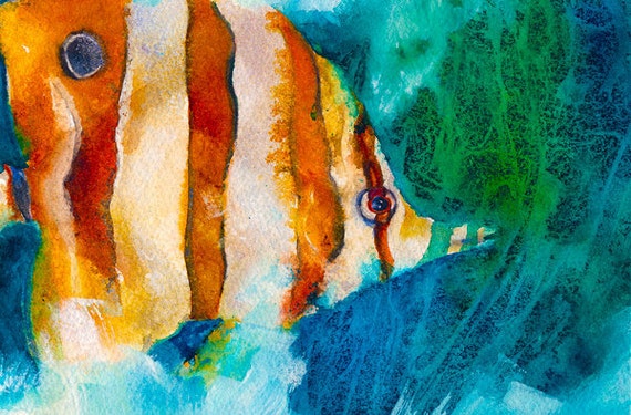 Tropical Fish Note Card | Etsy