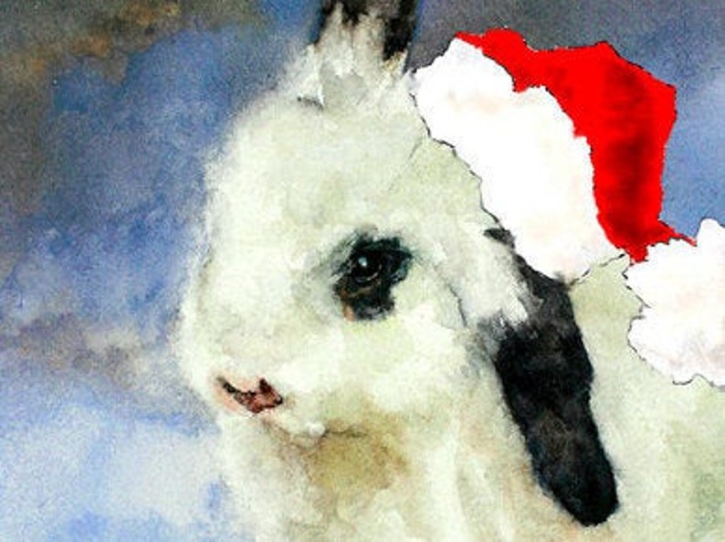 Bunny Christmas Card Rabbit Christmas Cards Bunny Rabbit Holiday Cards ...