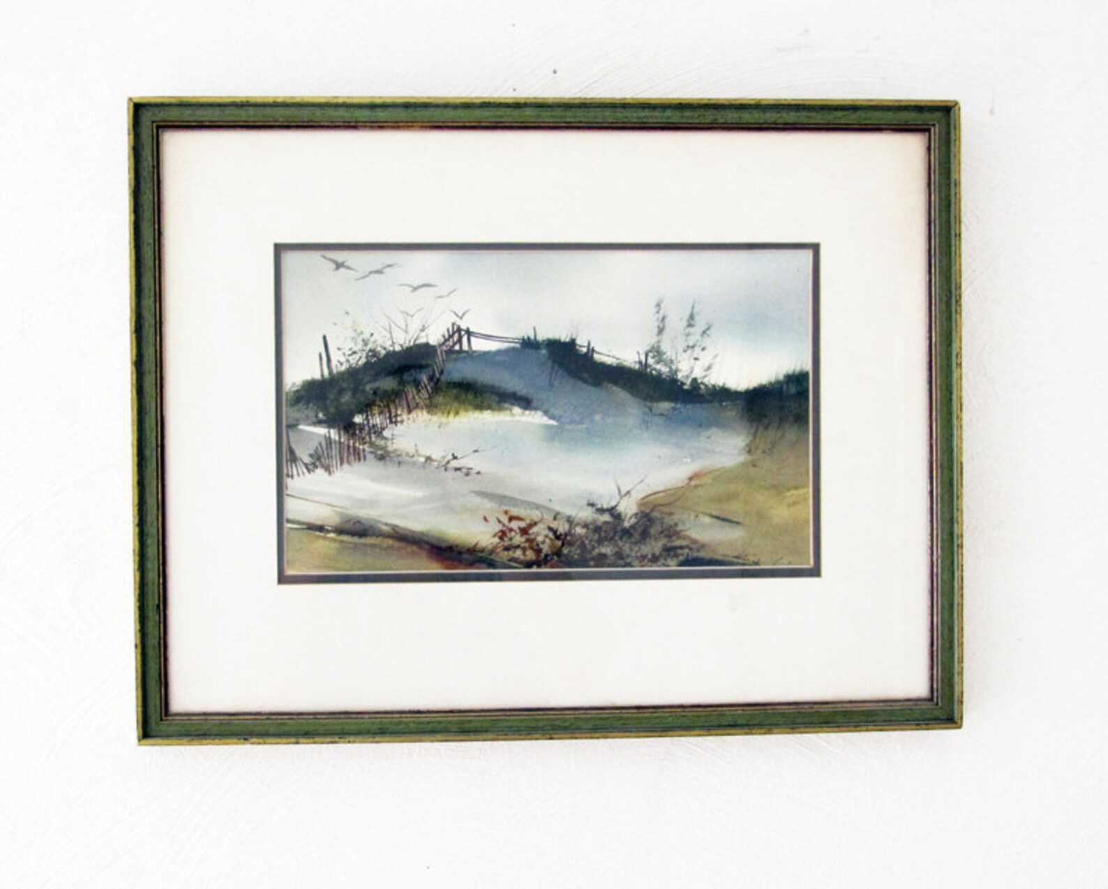 Jane Carlson 1970's Original Watercolor Sand Dunes Framed | Etsy