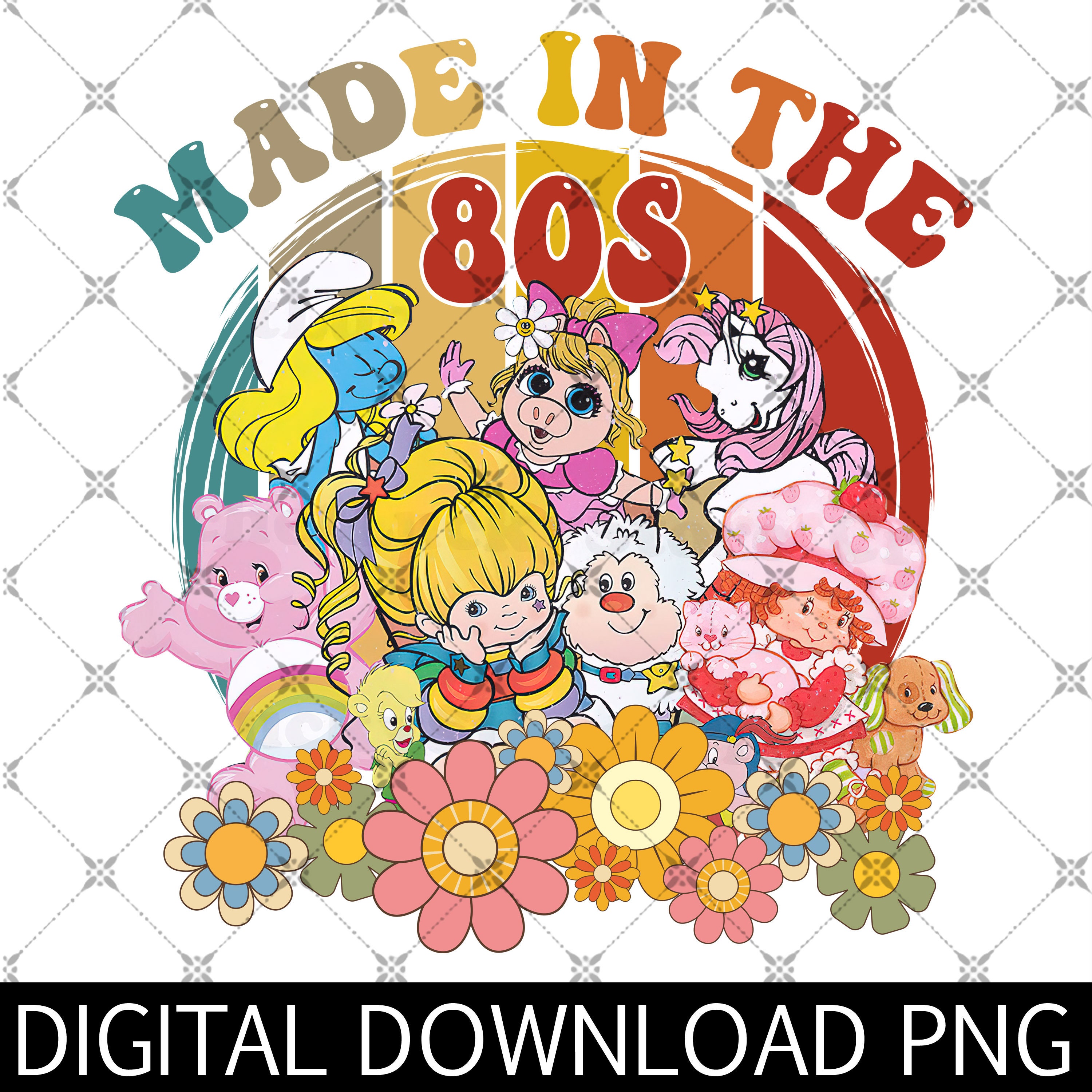 Cartoon Friends Nostalgia Png, Friends 80's Cartoon Characters Rainbow ...