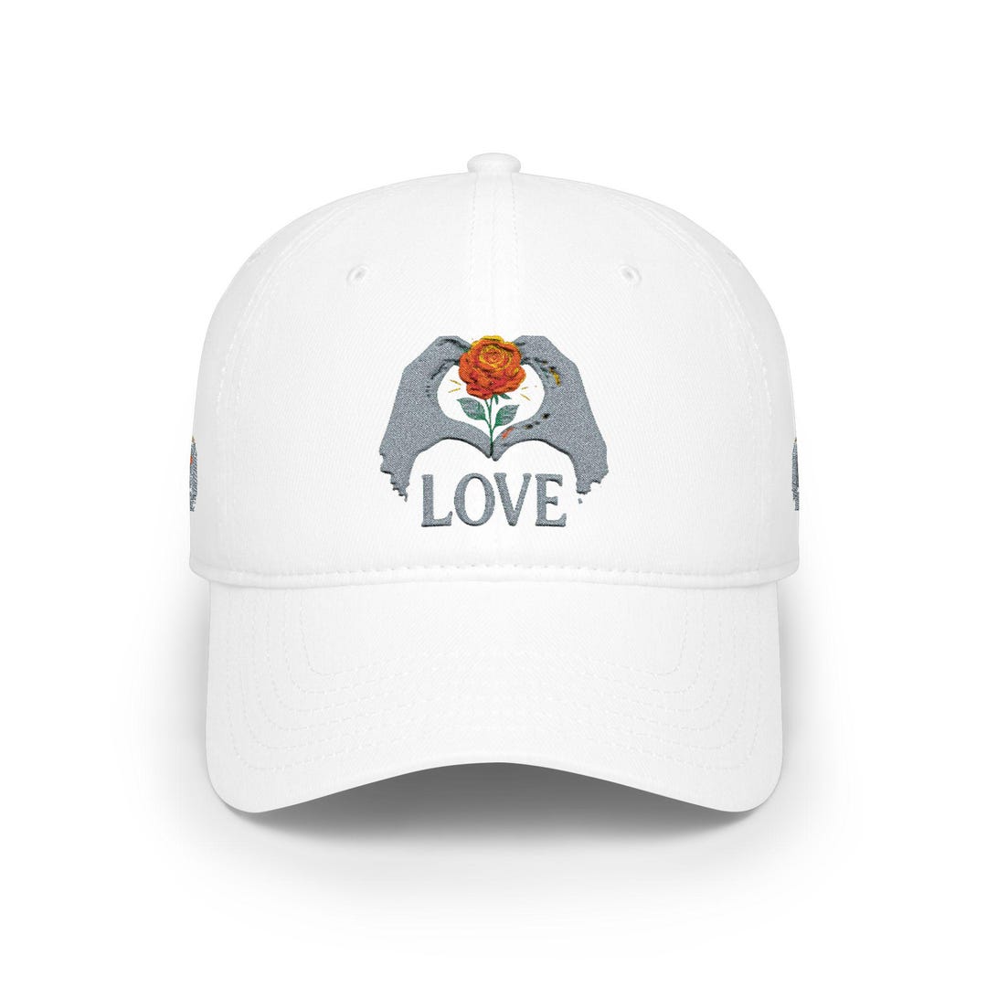 Hand Heart Rose Love Cap | Embroidered Baseball Hat - Etsy