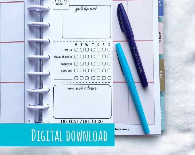PRINTABLE - CLASSIC Happy Planner Reading Log | Happy Planner Insert ...