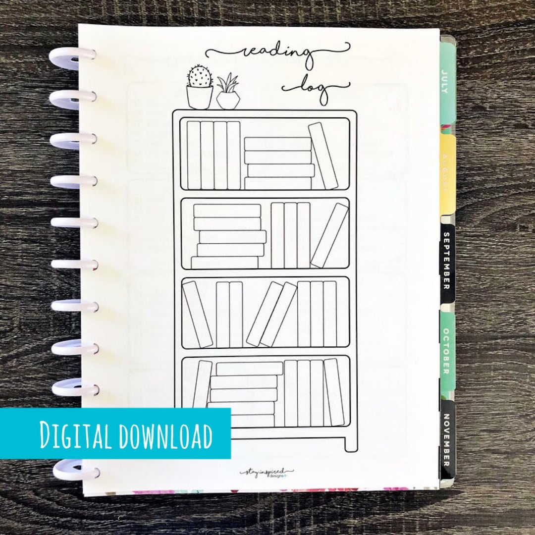 PRINTABLE - BIG Happy Planner Reading Log | Happy Planner Insert | BIG ...