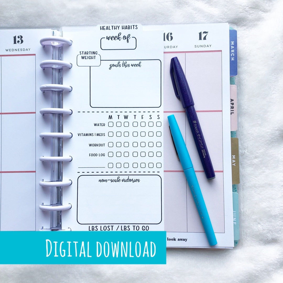 PRINTABLE - CLASSIC Happy Planner Healthy Habit Tracker | Classic Happy ...