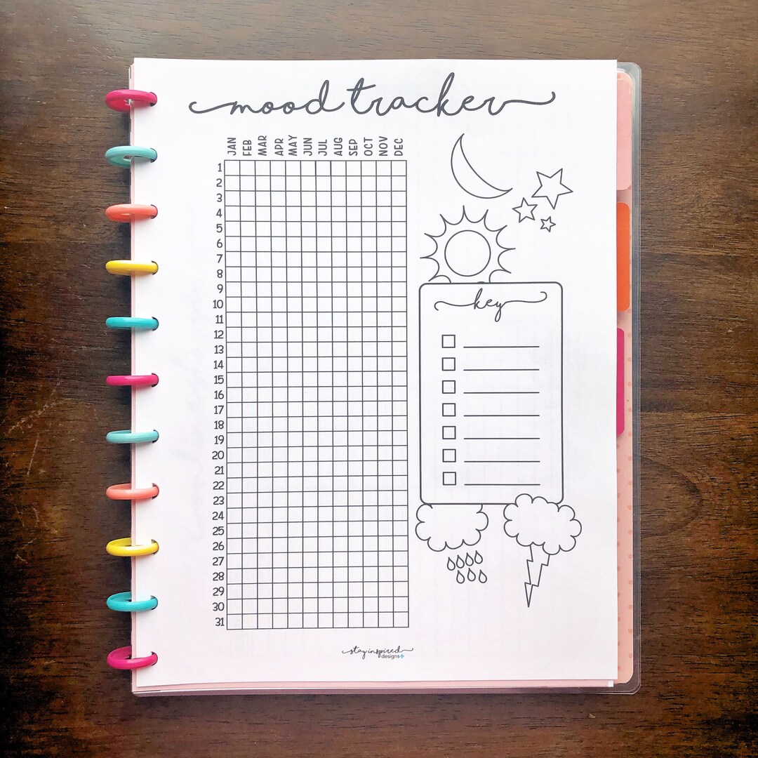 PRINTABLE - BIG Happy Planner Mood Tracker | Happy Planner Insert ...
