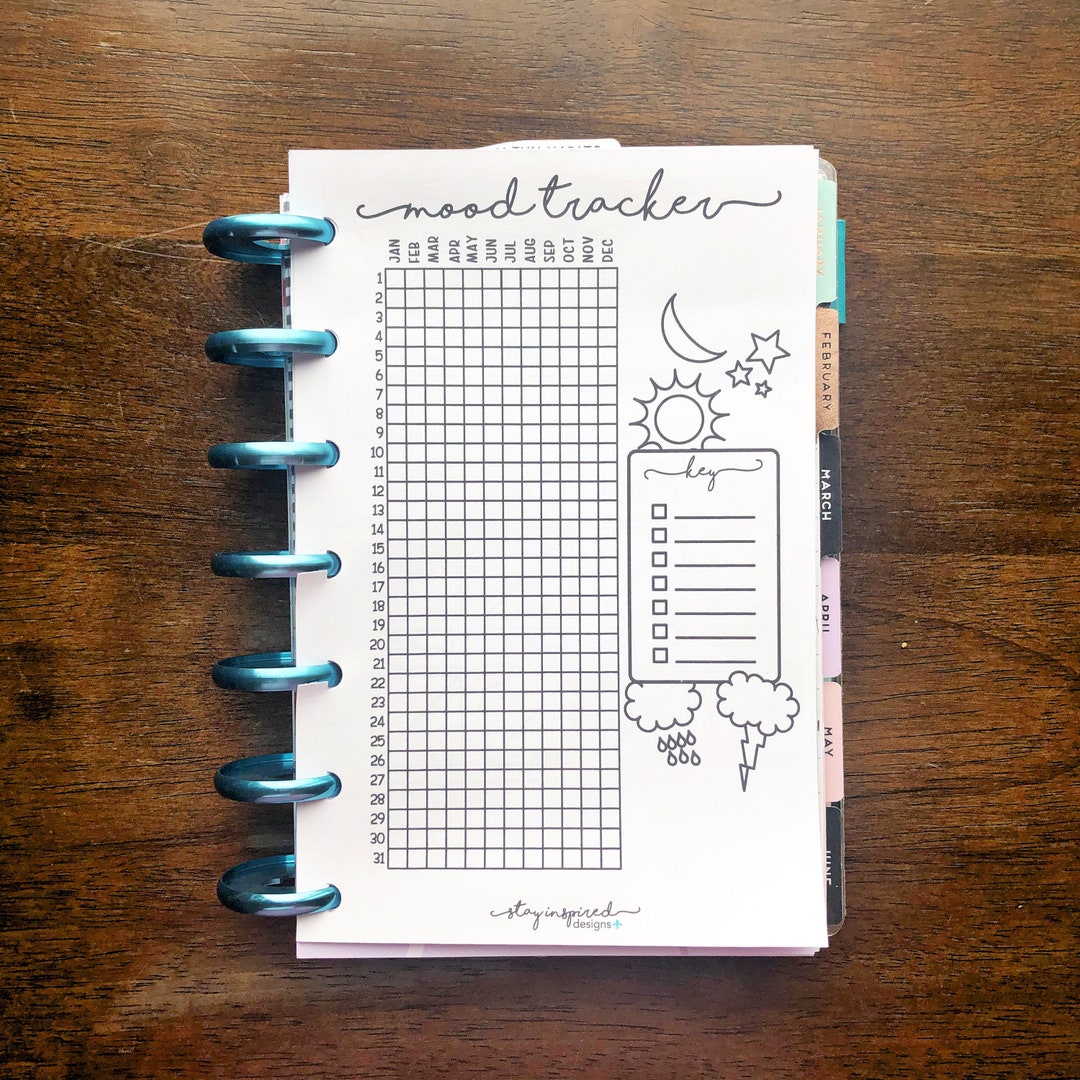 PRINTABLE - MINI Happy Planner Mood Tracker | Happy Planner Mood Insert ...