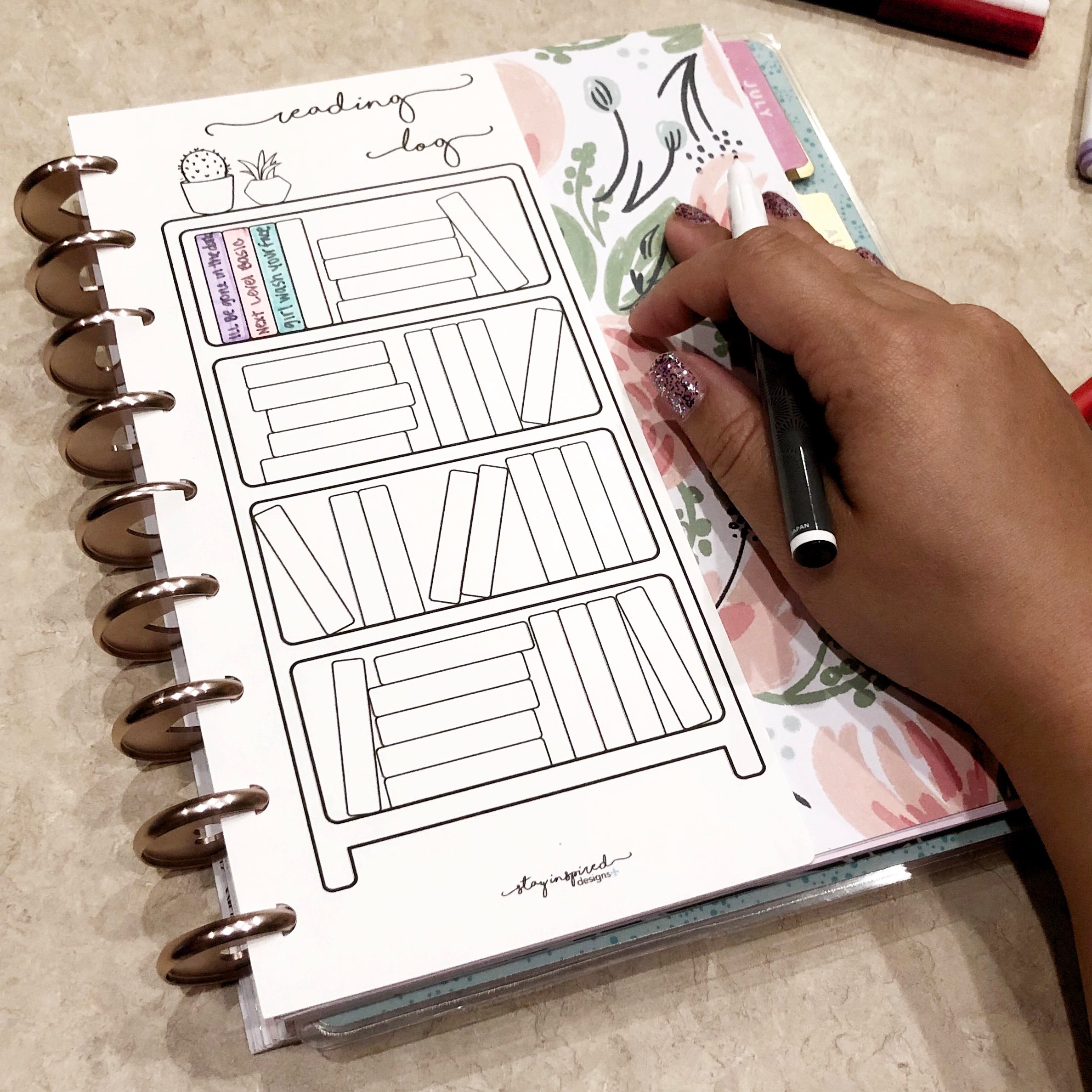 PRINTABLE - CLASSIC Happy Planner Reading Log | Happy Planner Insert ...