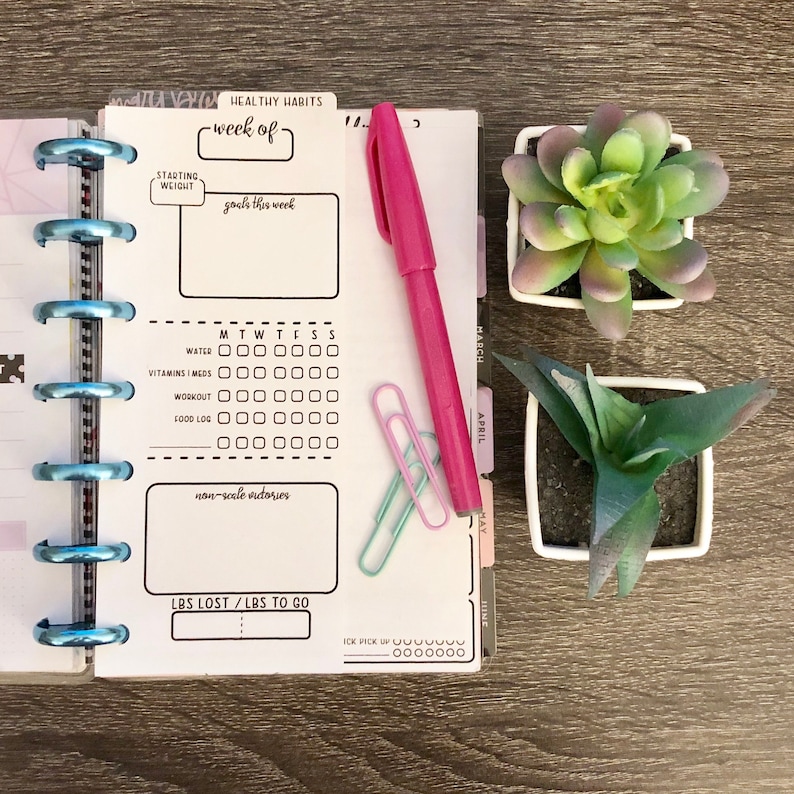 PRINTABLE MINI Happy Planner Healthy Habit Tracker | MINI Happy Planner ...