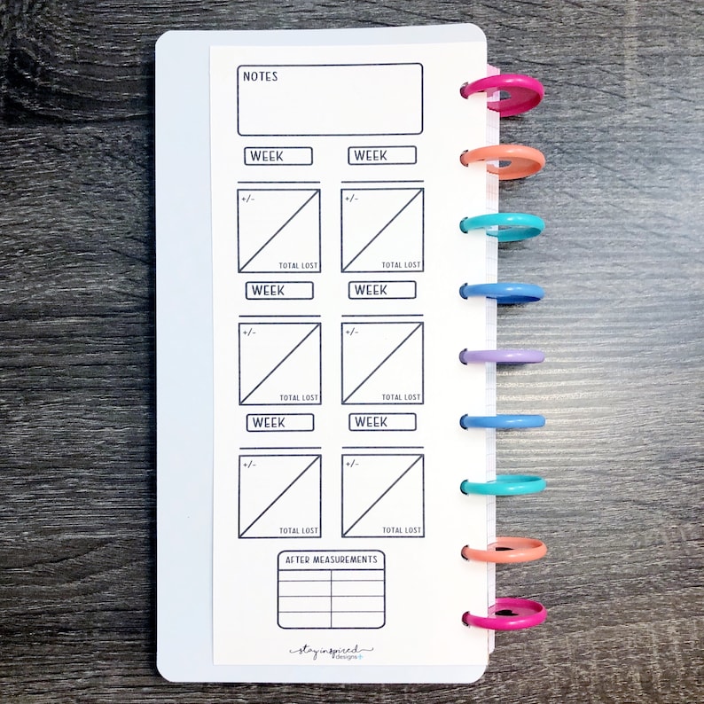 PRINTABLE - SKINNY CLASSIC Happy Planner Weight Loss Tracker | Happy ...