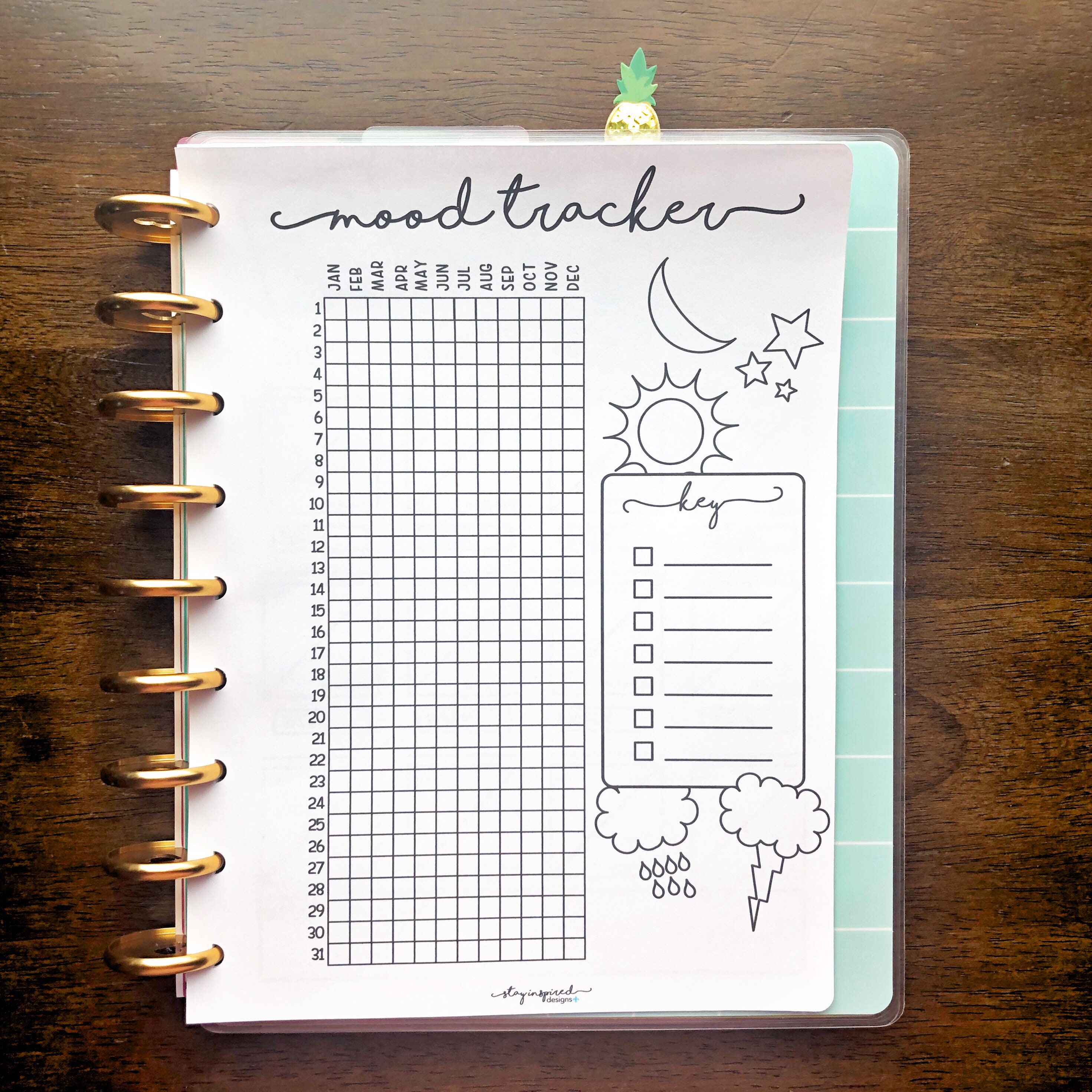 PRINTABLE CLASSIC Happy Planner Mood Tracker Happy Planner | Etsy