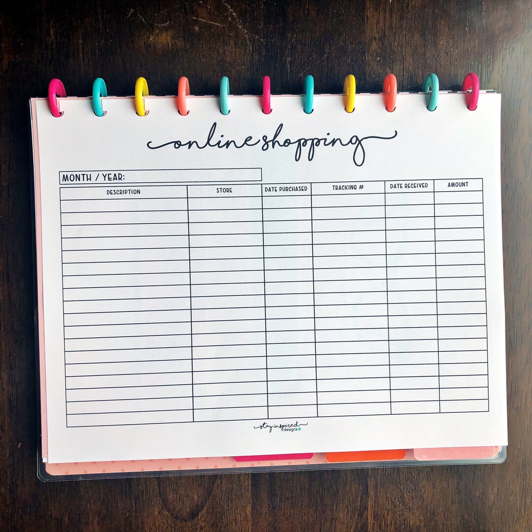 PRINTABLE - BIG Happy Planner Online Order Tracker | Happy Planner ...