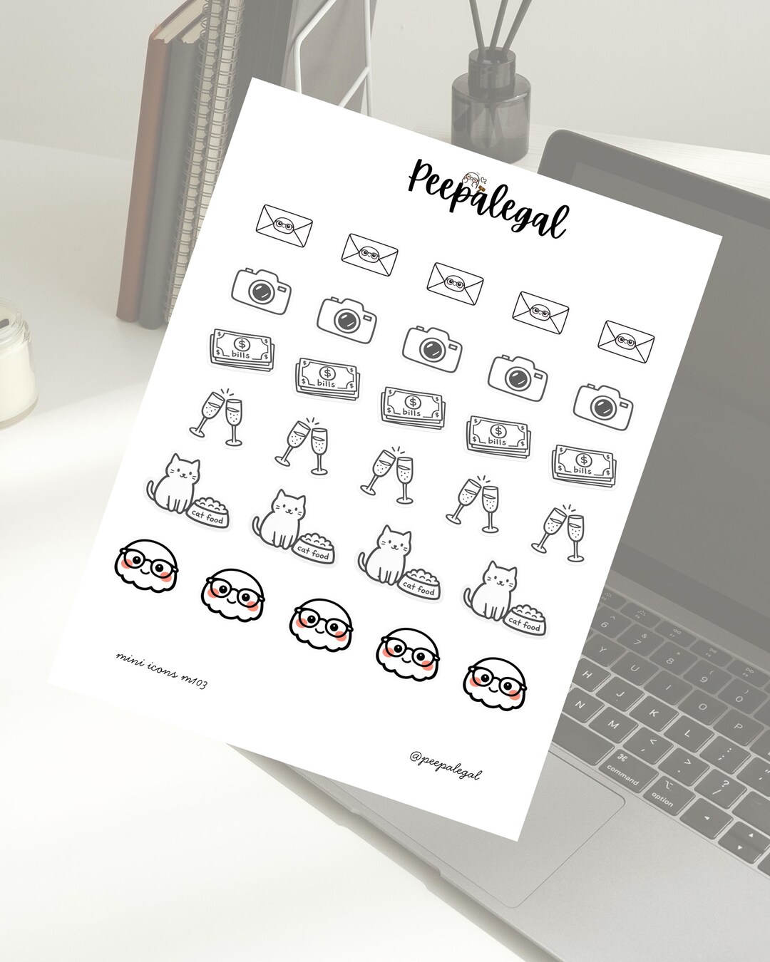 Mini Icons Sticker Sheet - Etsy