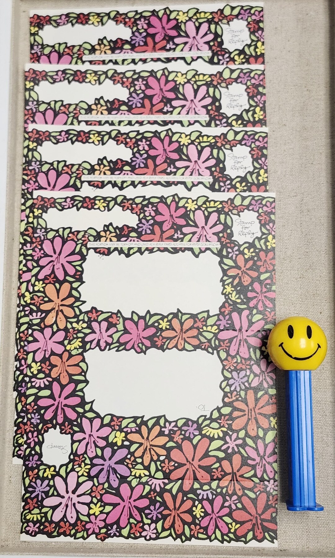 Vintage 1970's Stationary Tri-fold Fold Over Note by Mitsumura of Japan ...