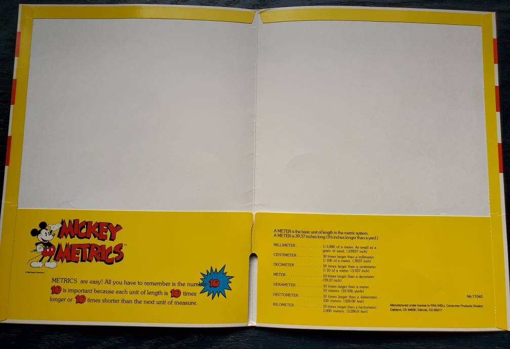 Vintage Mickey Mouse 2 Pocket Paper School Folder Portfolio - Etsy