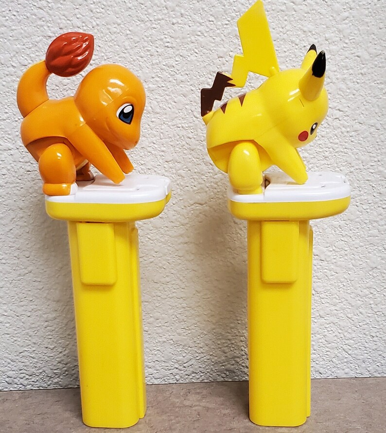 2 Vintage 1998 Bandai Pokemon Candy Dispensers: Charmander and Pikachu ...
