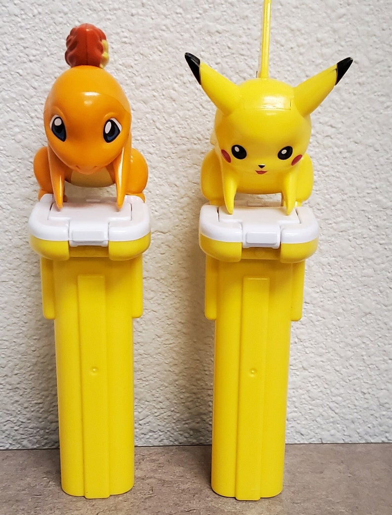 2 Vintage 1998 Bandai Pokemon Candy Dispensers: Charmander and Pikachu ...