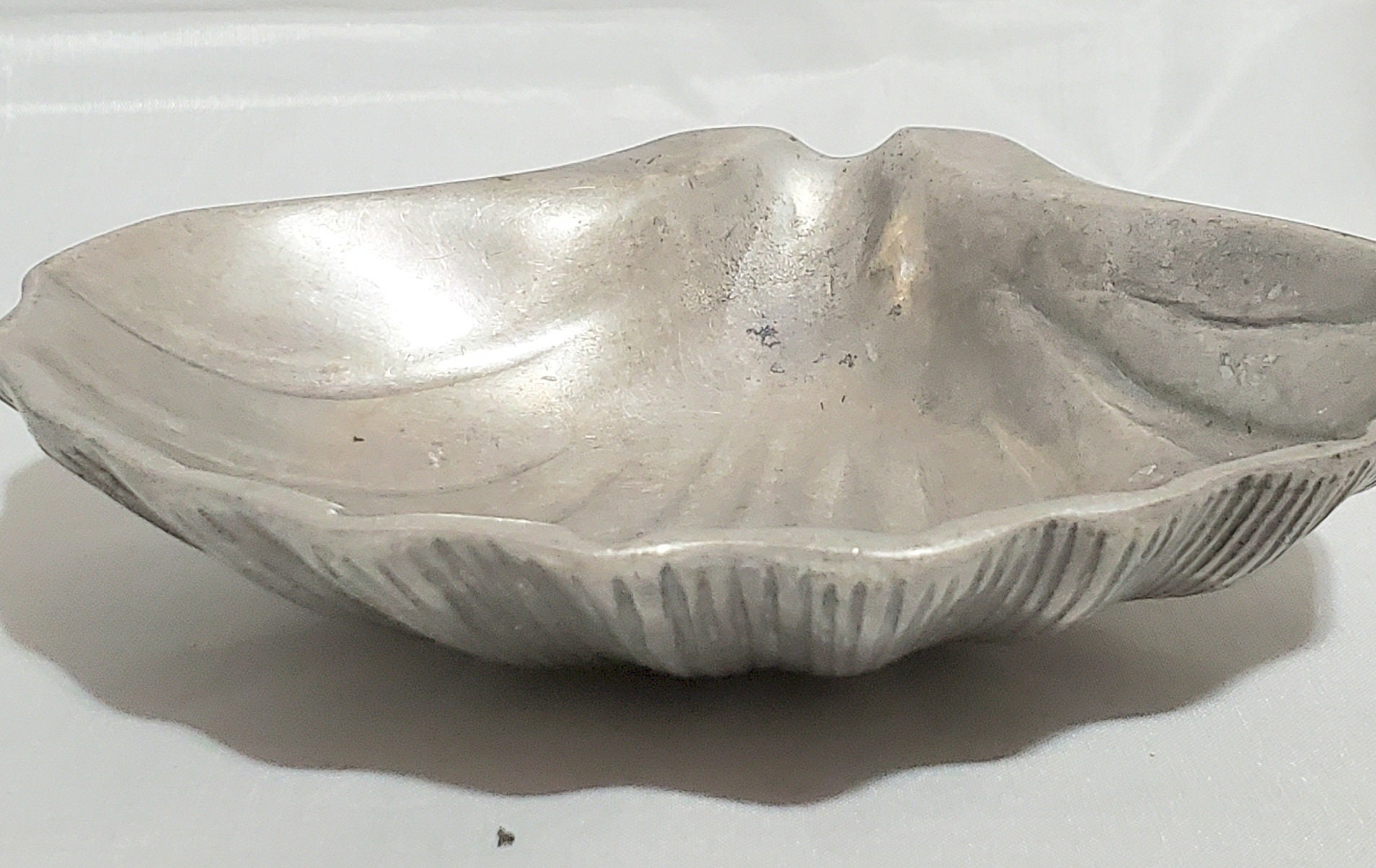 Bruce Fox Signed Cast Aluminum Clam Scallop Shell Bowl Soap Dish Rare 6 ...