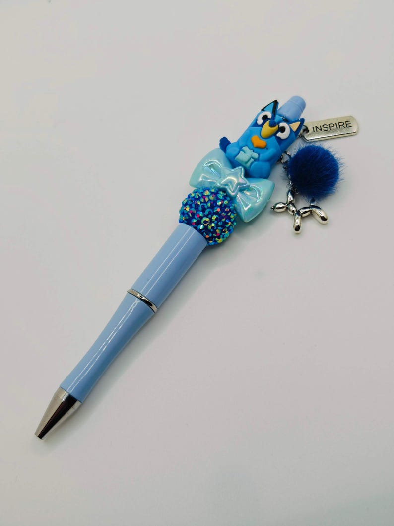 Bluey Character Pen With Charms and "inspire" Tag - Etsy