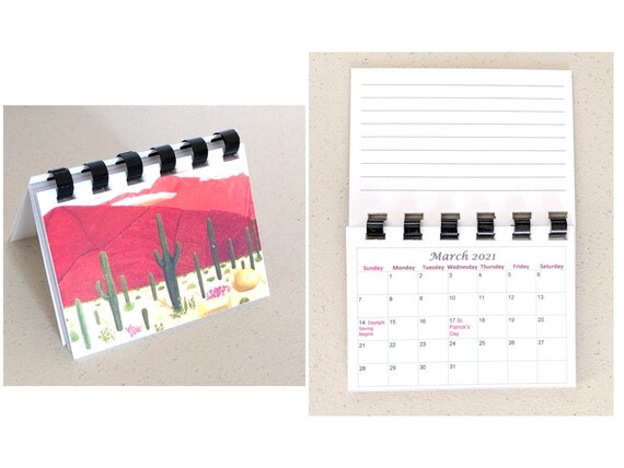Mini Calendar Desk Pocket Wallet Calendar and planner | Etsy