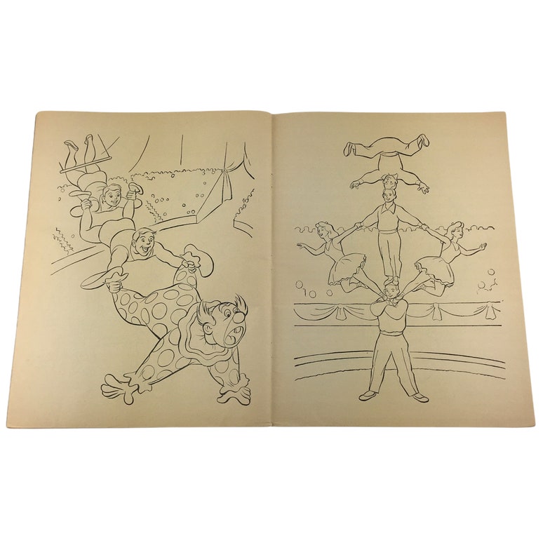 Vintage 1959 Circus Coloring Book Merrill Parade Book - Etsy