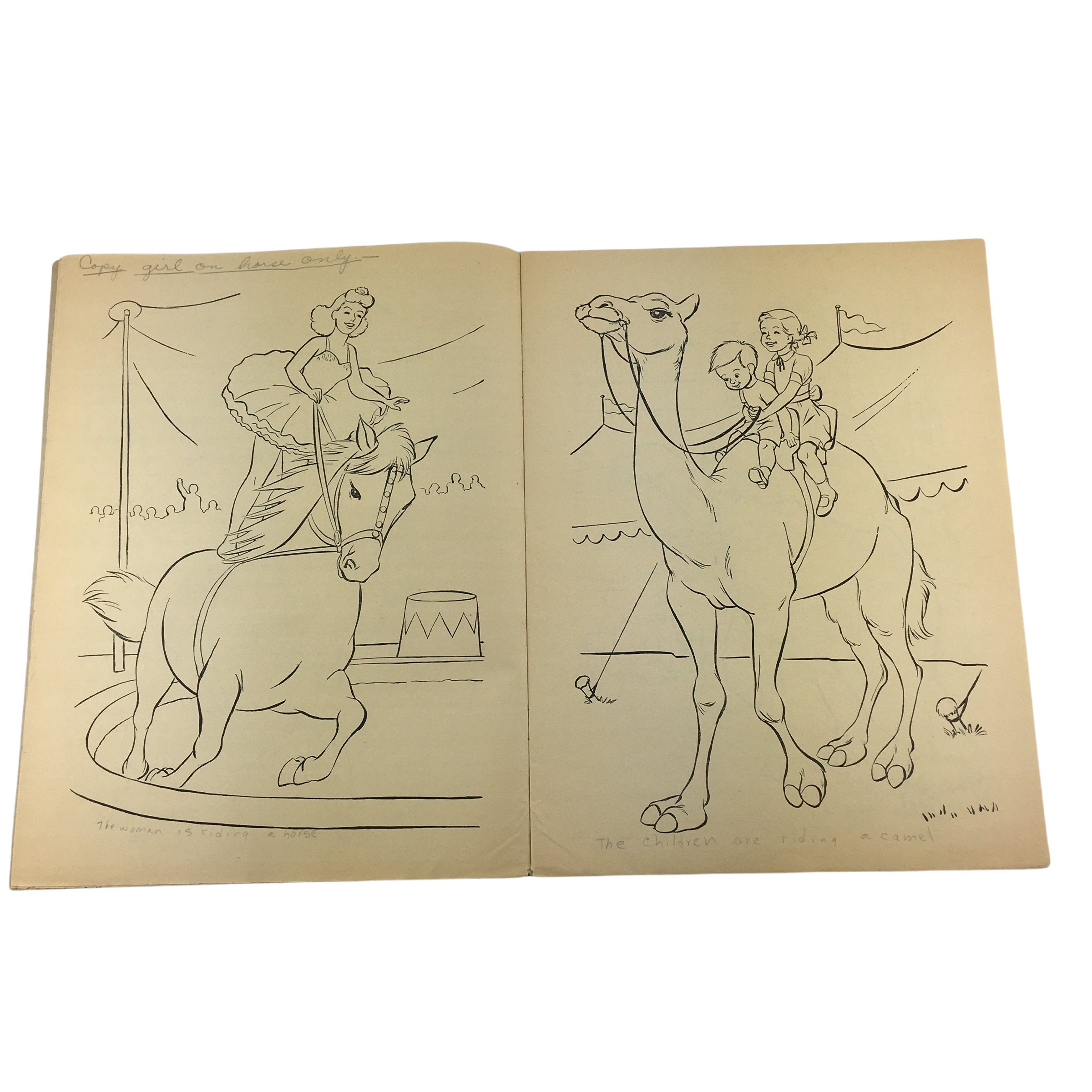 Vintage 1959 Circus Coloring Book Merrill Parade Book - Etsy