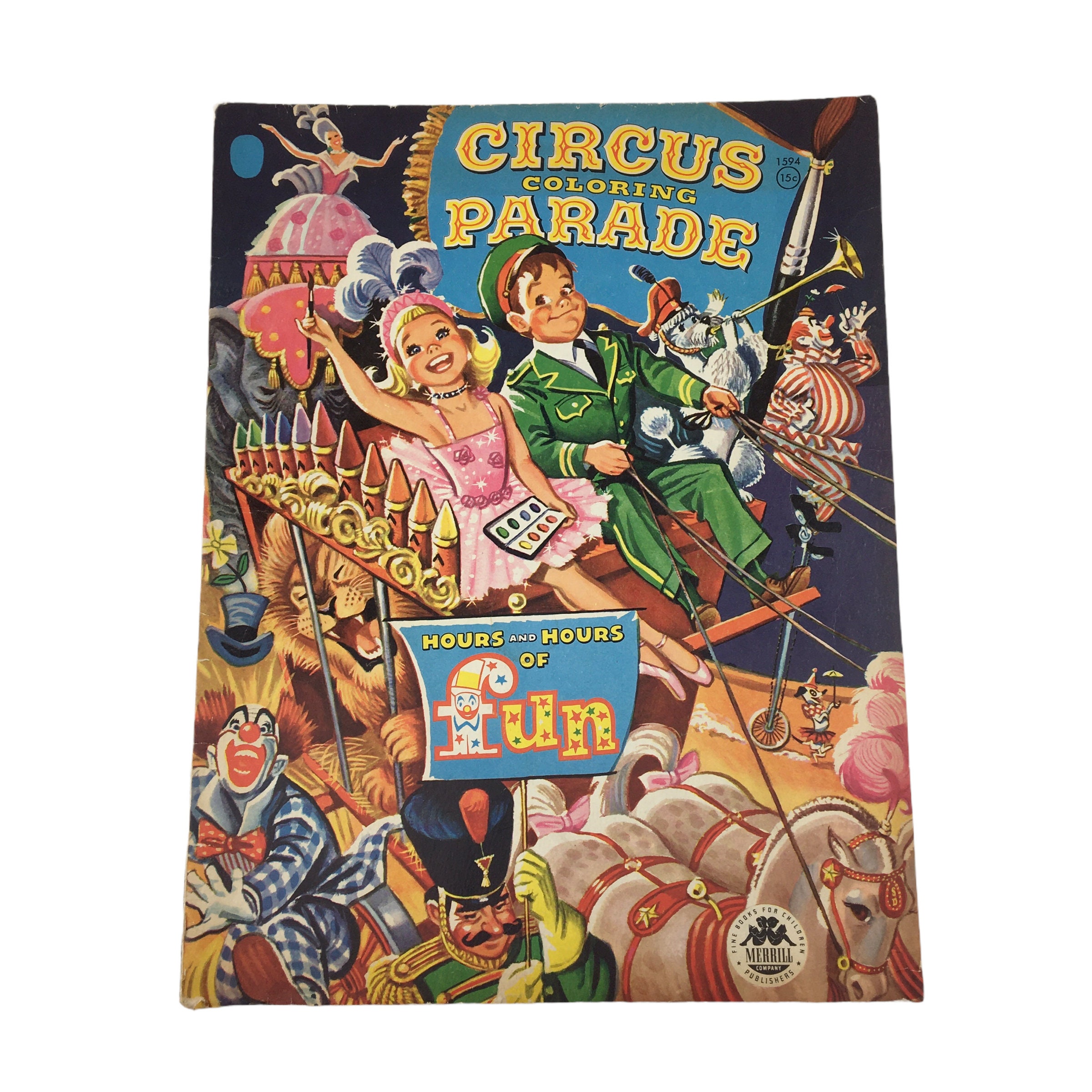 Vintage 1959 Circus Coloring Book Merrill Parade Book - Etsy