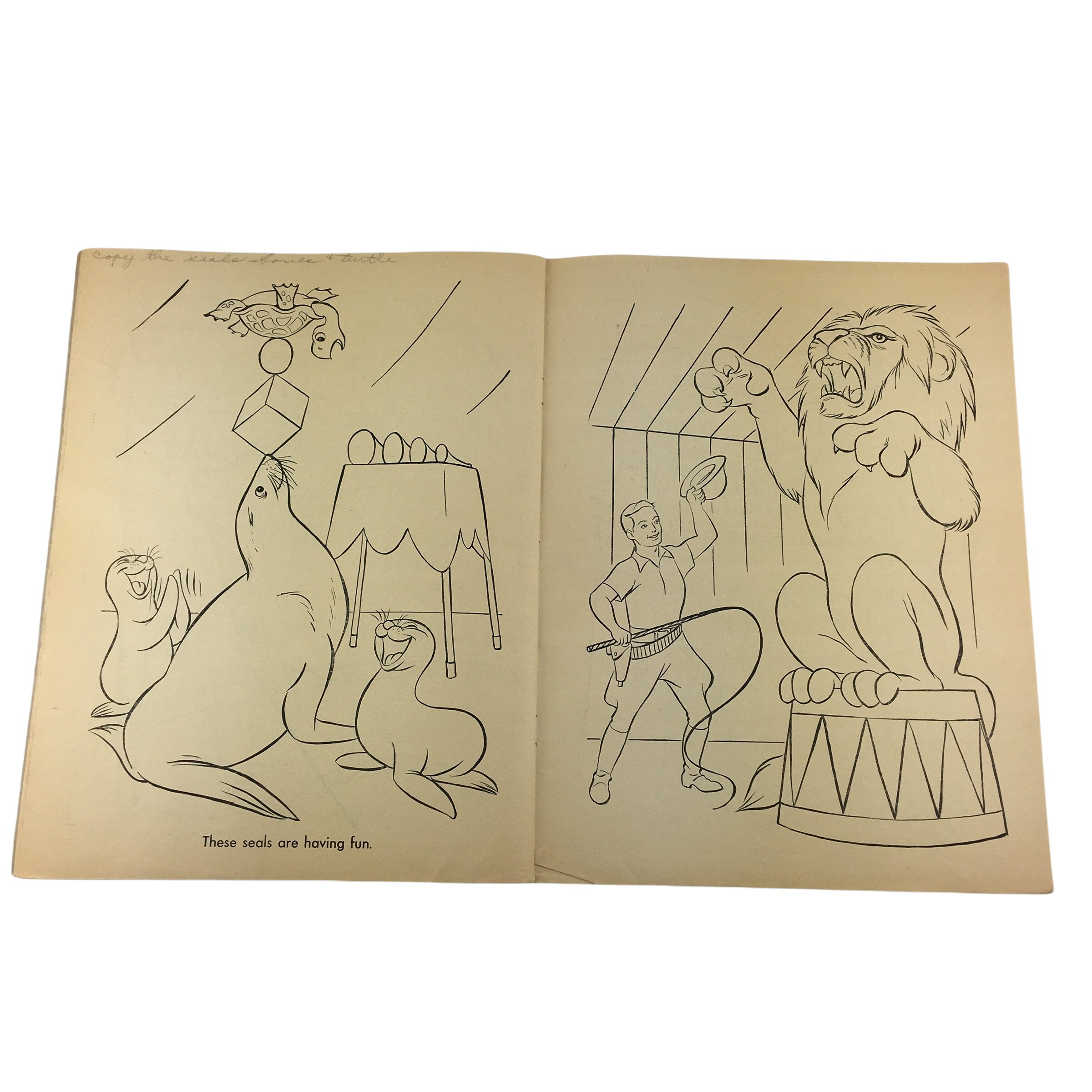 Vintage 1959 Circus Coloring Book Merrill Parade Book - Etsy