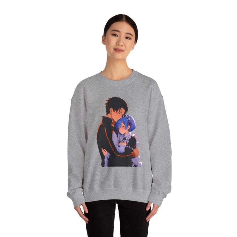 Re - Zero Inspired Anime Couple Embrace Sweatshirt – Romantic Digital ...