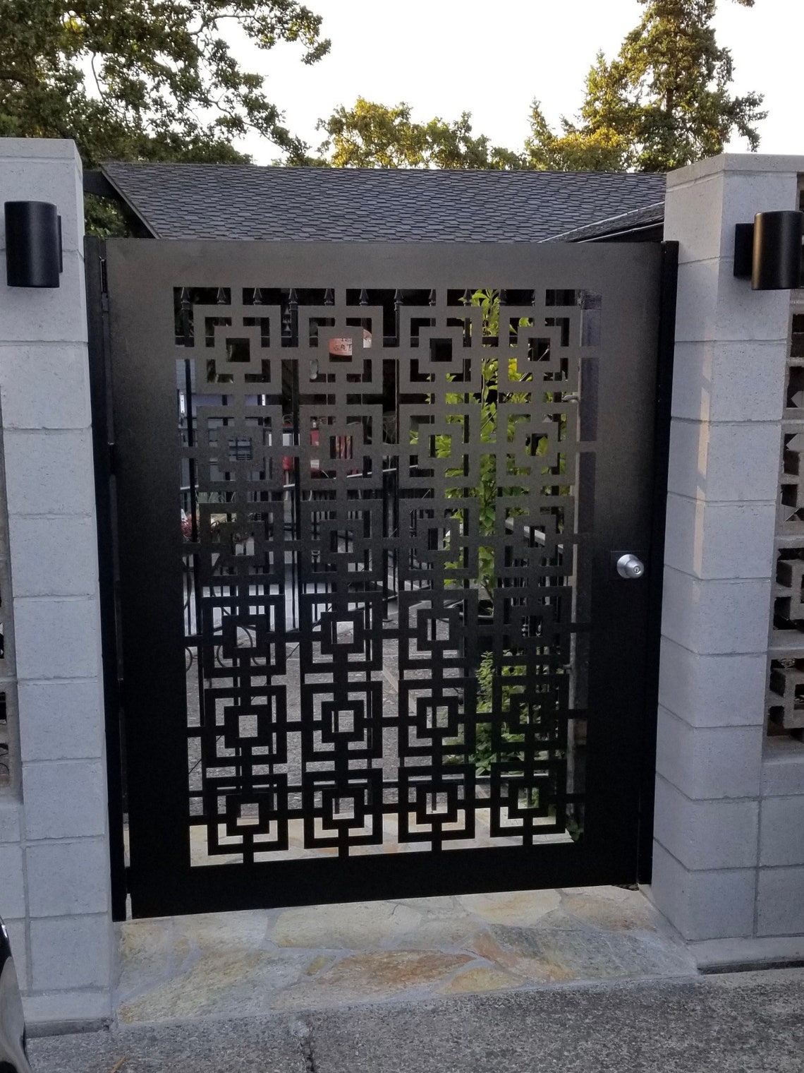 Contemporary Modern Metal Gateurban Gate Custom Size Art - Etsy