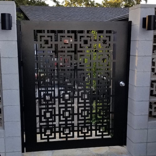 Privacy Metal Gate Modern Metal Gate Custom Art Pedestrian - Etsy