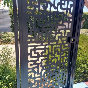 Contemporary Modern Glyph Metal Gate, Modern Metal Gate, Custom Size ...