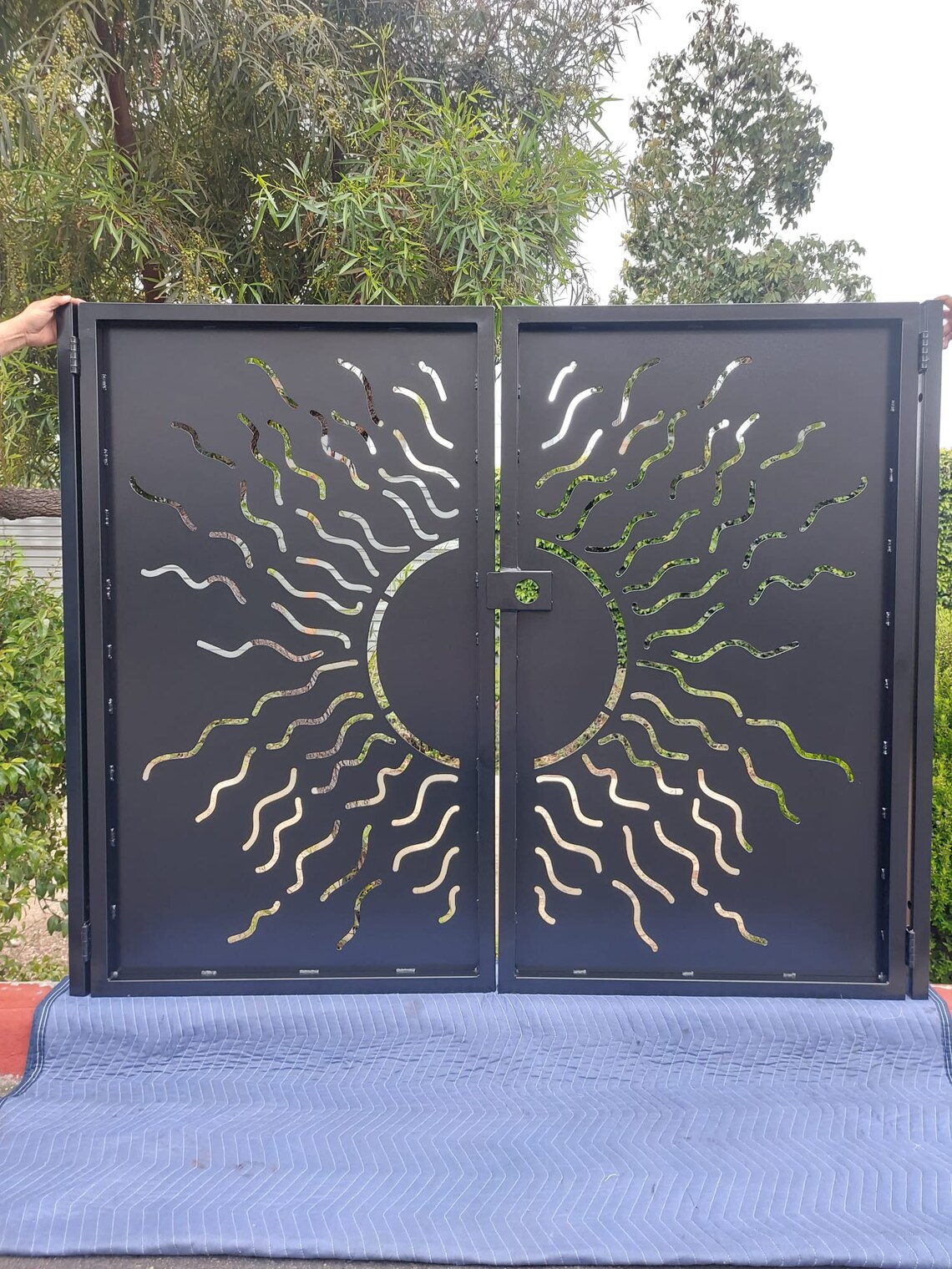 Contemporary Dual Entry Metal Gate Ornamental Iron Garden - Etsy
