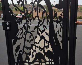 Bird Metal Gate Custom Art Pedestrian Walk Thru Entry Iron | Etsy