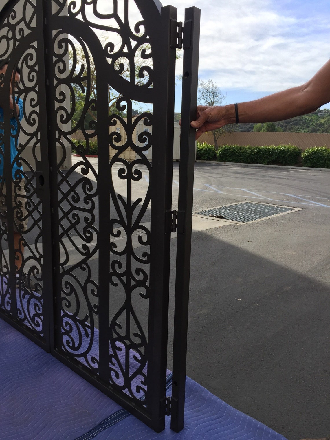 Contemporary Dual Entry Metal Gate Ornamental Iron Garden | Etsy