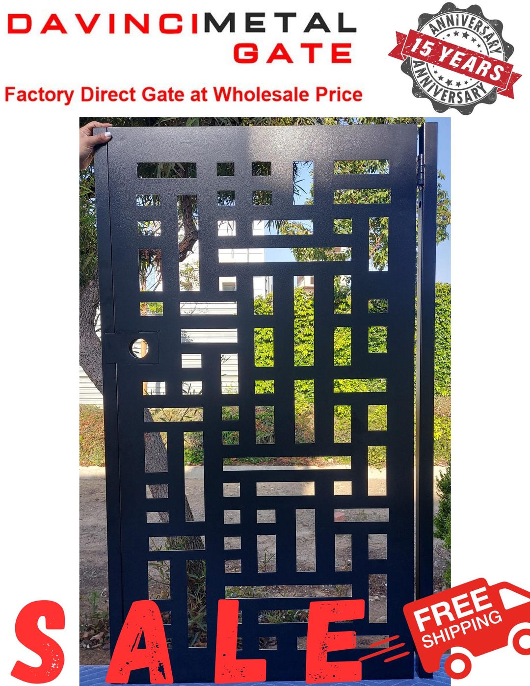 Contemporary Modern Metal Gate, Modern Metal Gate, Custom Size Art ...