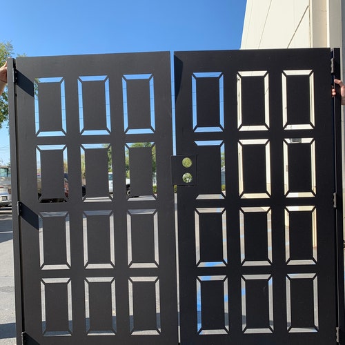Contemporary Dual Entry Metal Gate Ornamental Iron Garden - Etsy