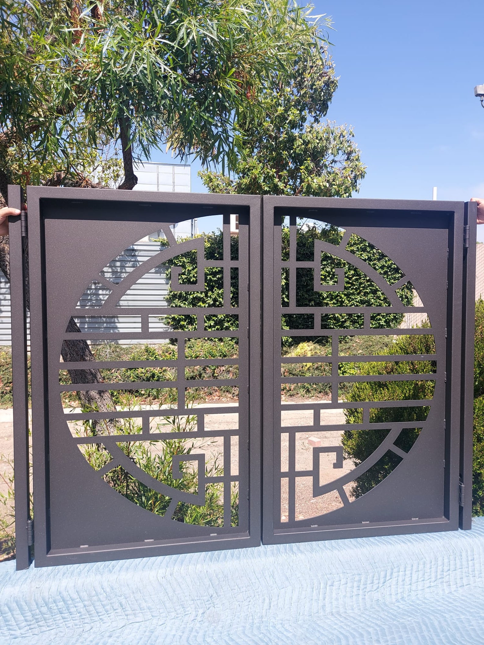 Contemporary Dual Entry Metal Gate Ornamental Iron Garden - Etsy