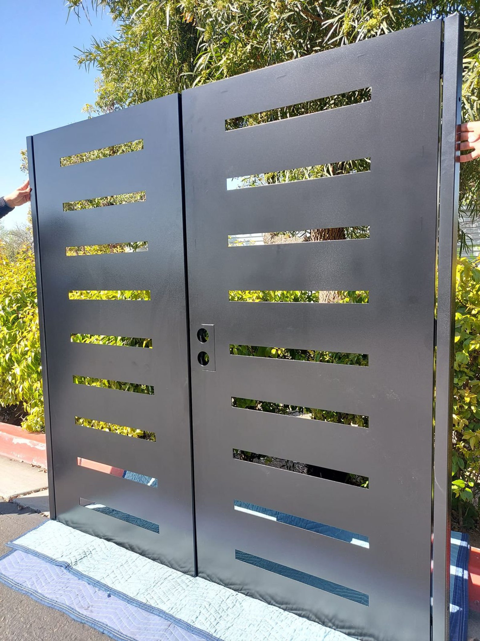 Contemporary Dual Entry Metal Gate Ornamental Iron Garden - Etsy