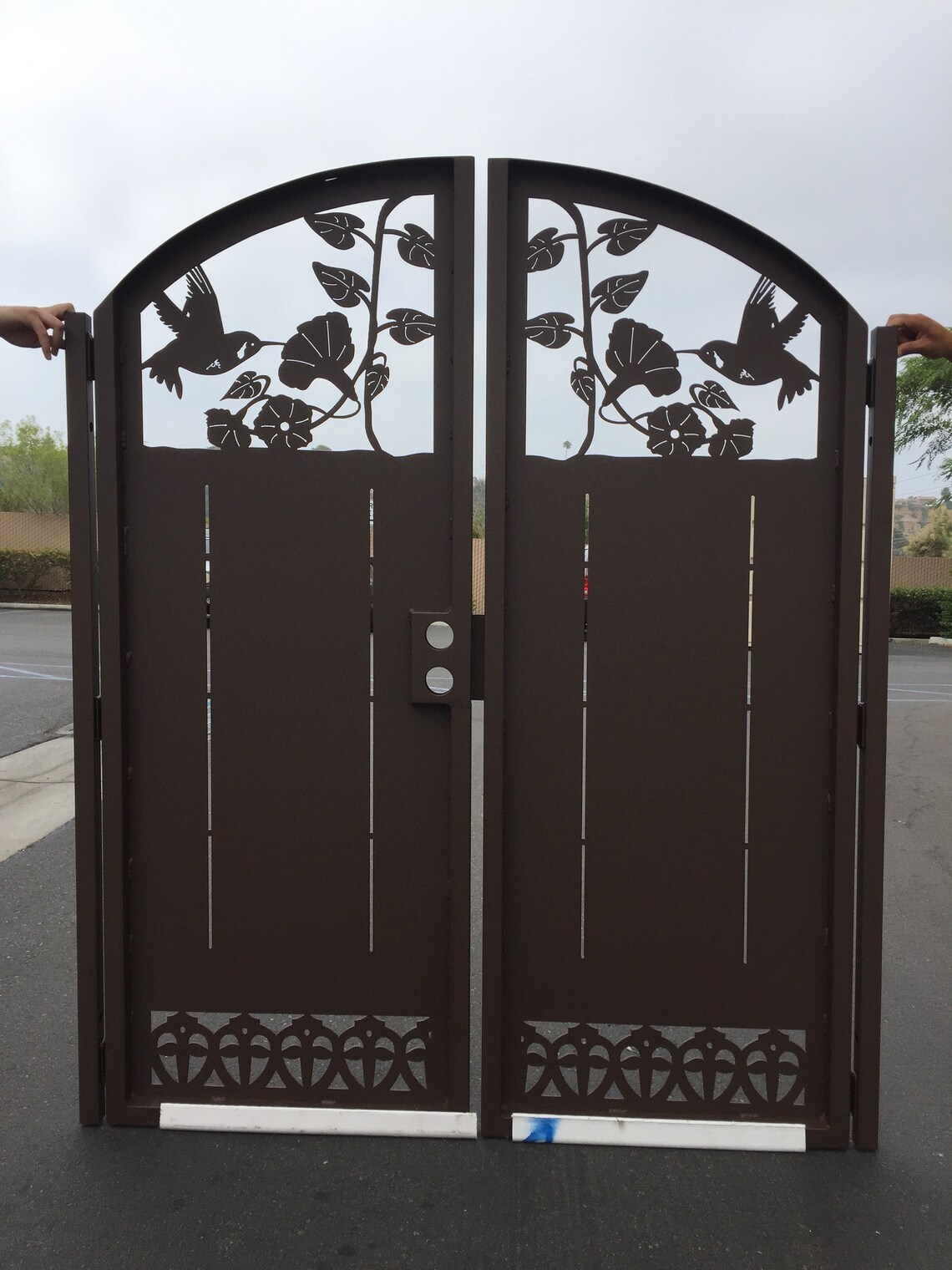 Contemporary Dual Entry Metal Gate Ornamental Iron Garden | Etsy