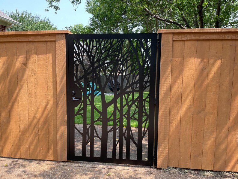 Birch Tree Forest Single Entry Metal Gate 6871 R. O. Width 36 by 60 H ...