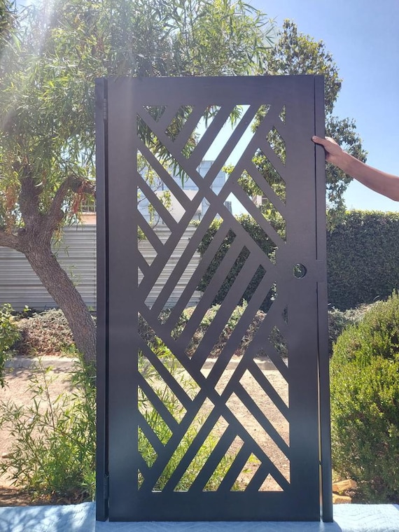 Outdoor Adjustable Gate Contemporary Modern Metal Gate, Modern Metal
