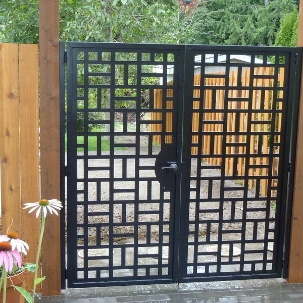 Contemporary Dual Metal Gate, Modern Metal Gate, Custom Size Art ...