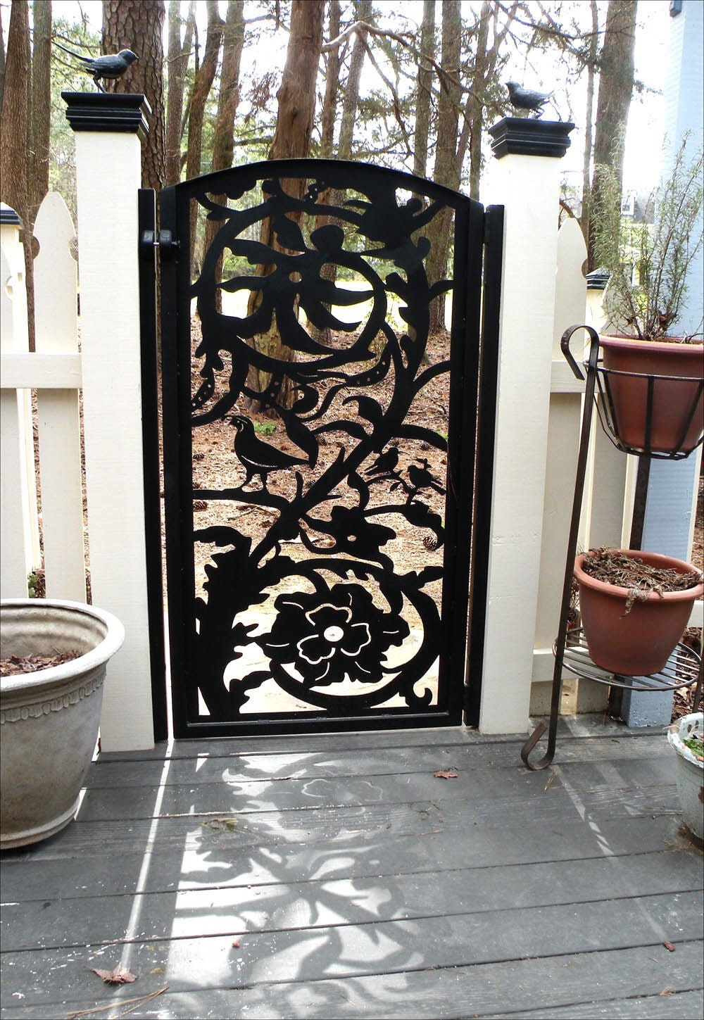 Bird Metal Gate, Custom Art Pedestrian Walk Thru Entry Iron Steel ...