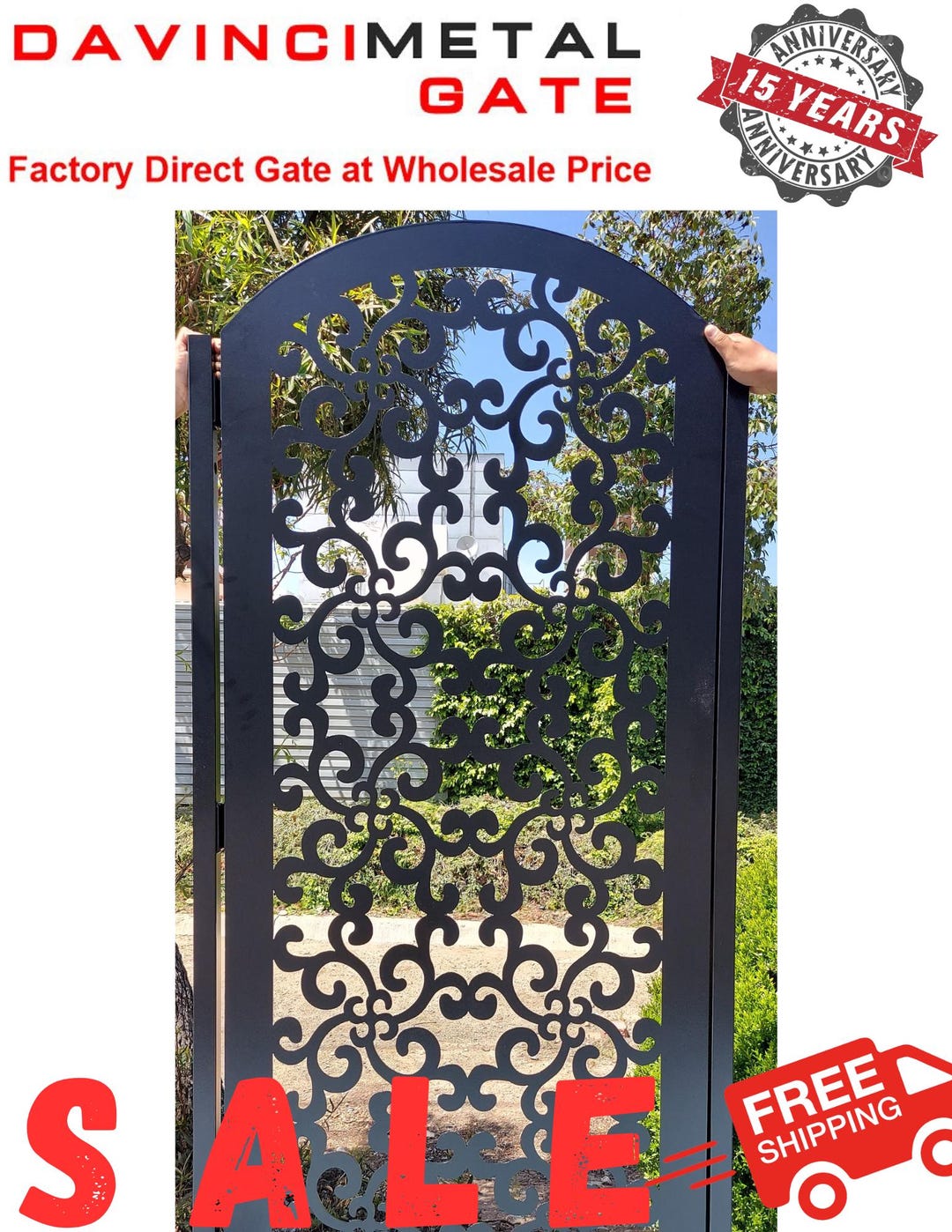 Contemporary Modern Metal Gate, Modern Metal Gate, Custom Size Art ...